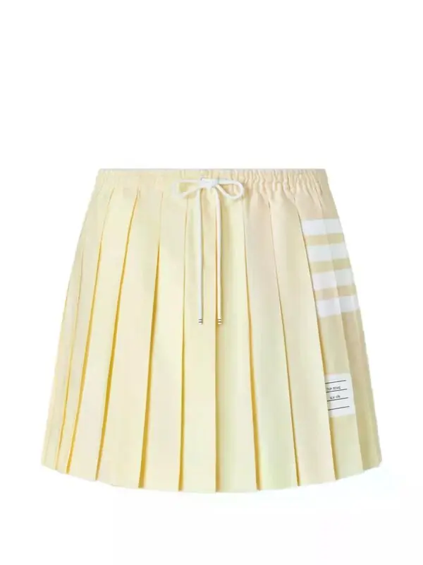Thom Browne 4-bar Drawstring Pleated Mini Skirt - Yellow