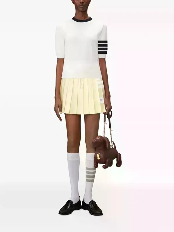Thom Browne 4-bar Drawstring Pleated Mini Skirt