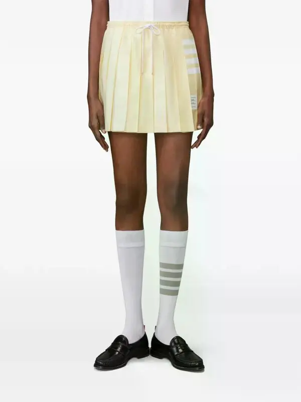 Thom Browne 4-bar Drawstring Pleated Mini Skirt