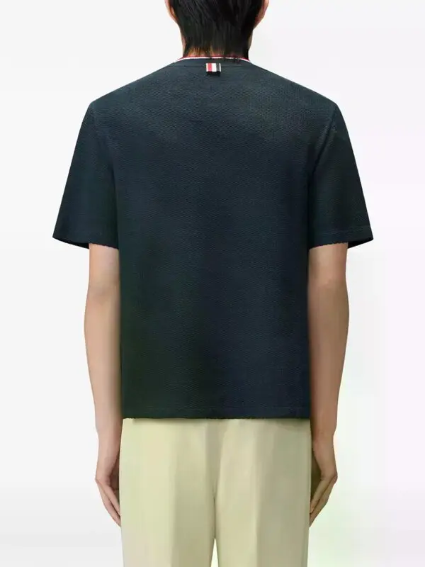 Thom Browne Textured-cotton Chest-pocket T-shirt