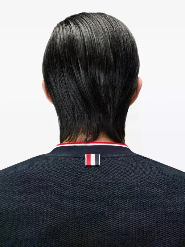 Thom Browne Textured Cotton Linen T-shirt - Blue