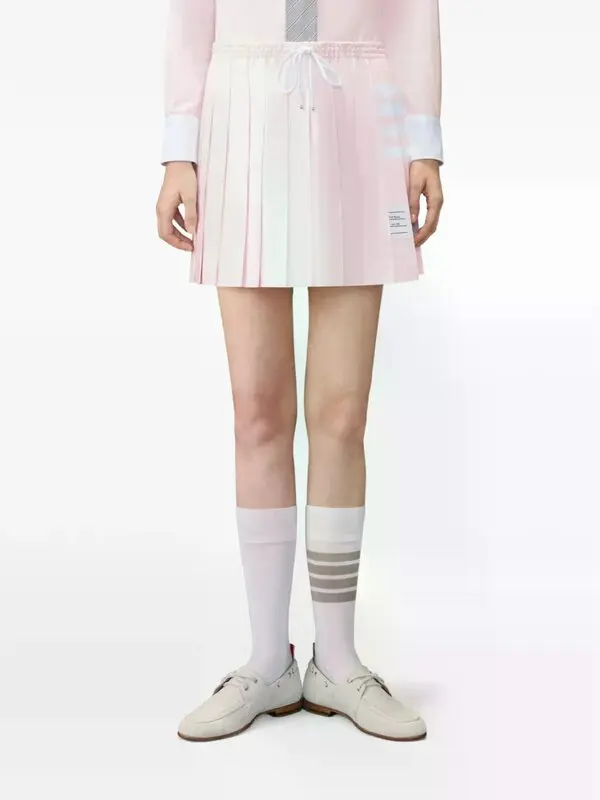 Thom Browne 4-bar Drawstring Pleated Mini Skirt