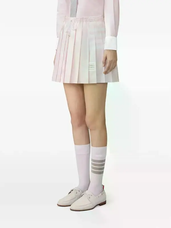 Thom Browne 4-bar Drawstring Pleated Mini Skirt