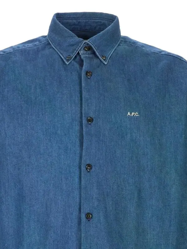 A.p.c. Mathias Logo-embroidered Button-down Shirt