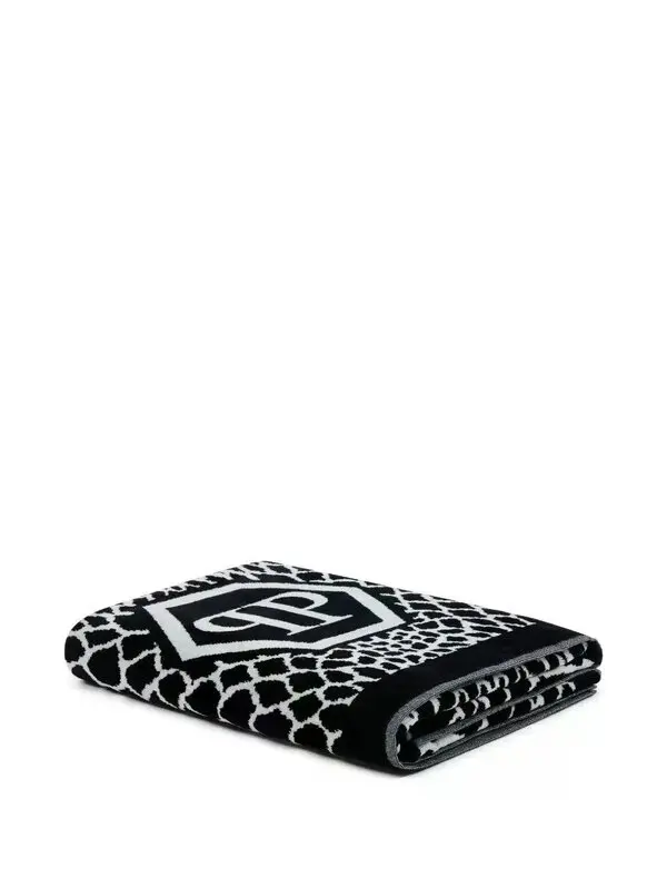 Philipp Plein Logo-print Beach Towel - Black