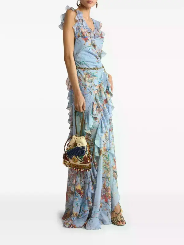 Etro Ruffled Floral-print Maxi Dress