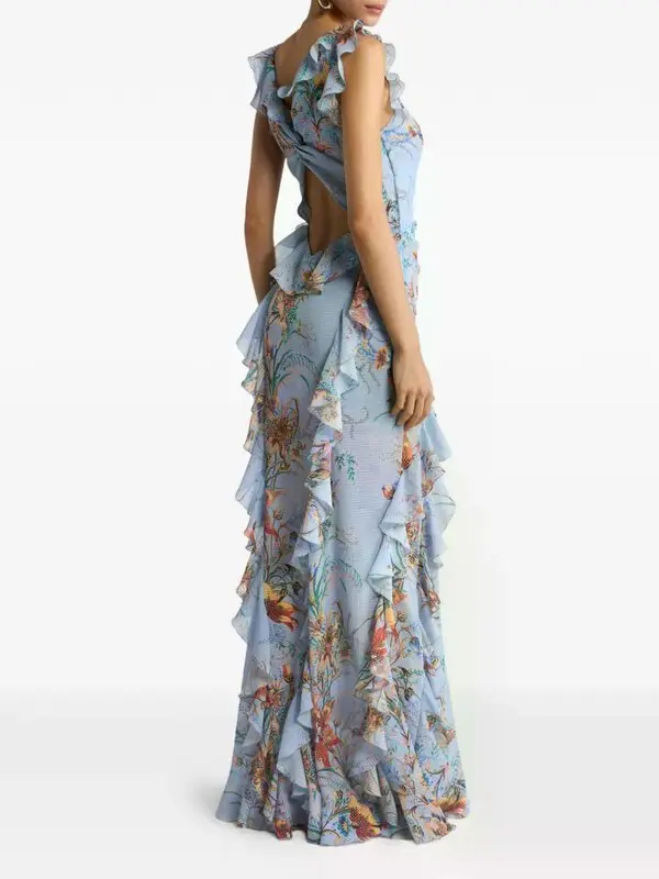 Etro Ruffled Floral-print Maxi Dress