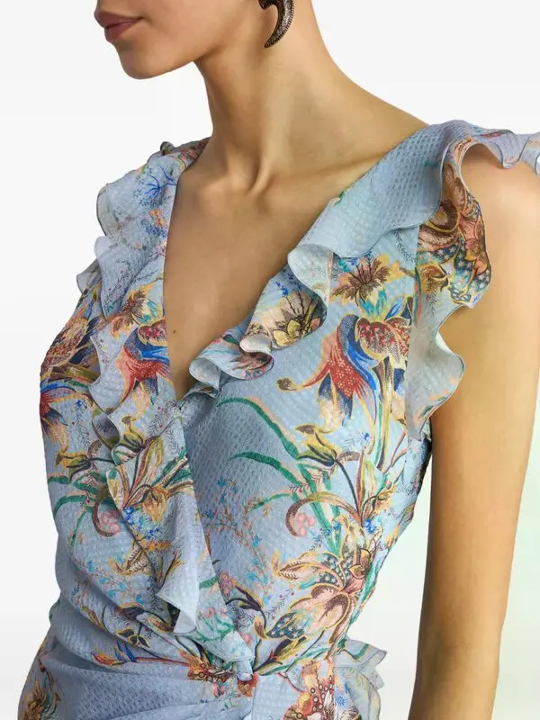 Etro Ruffled Floral-print Maxi Dress