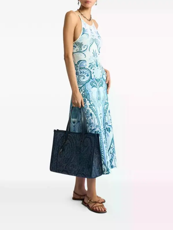 Etro Jacquard Paisley Knit Halter Neck Dress