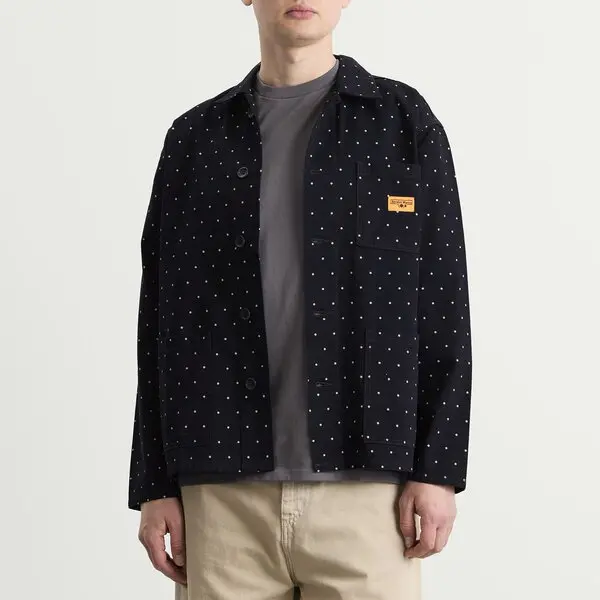 SERVICE WORKS Polka Dot Chore Shirt Jacket - Navy