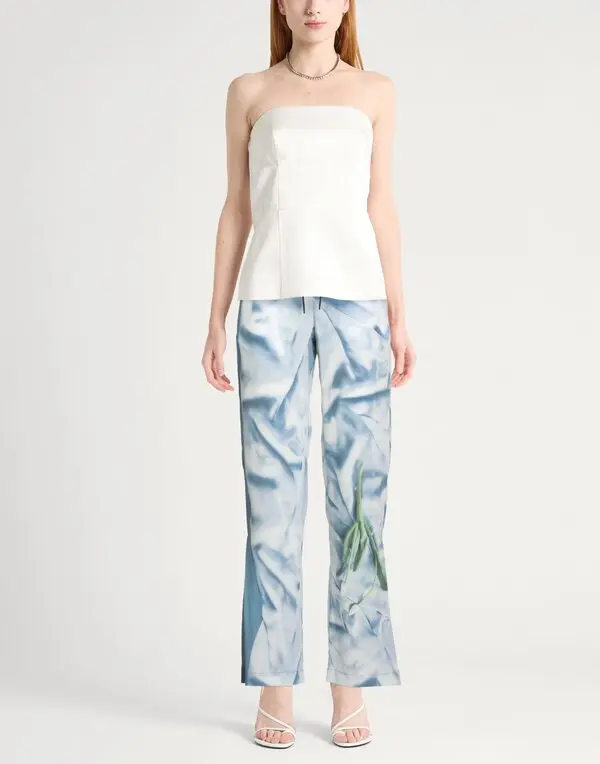 Victoria Beckham Silk Pants - Light Blue