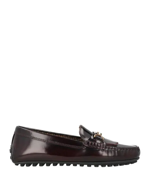 TOD'S Glossed-leather Loafers With Embellishment - Purple