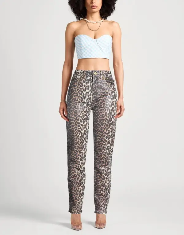 GANNI Leopard-print Organic Cotton Jeans