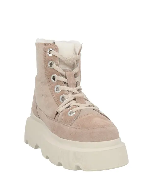 Inuikii Padded Leather Lace-up Ankle Boots With Shearling Lining