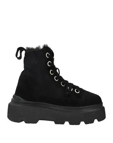 Inuikii Padded Leather Lace-up Ankle Boots With Shearling Lining - Black