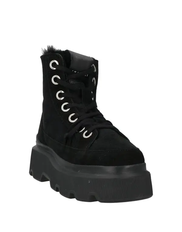 Inuikii Padded Leather Lace-up Ankle Boots With Shearling Lining