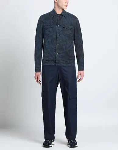 Montedoro Floral Print Linen Cotton Elastane Jacket - Navy