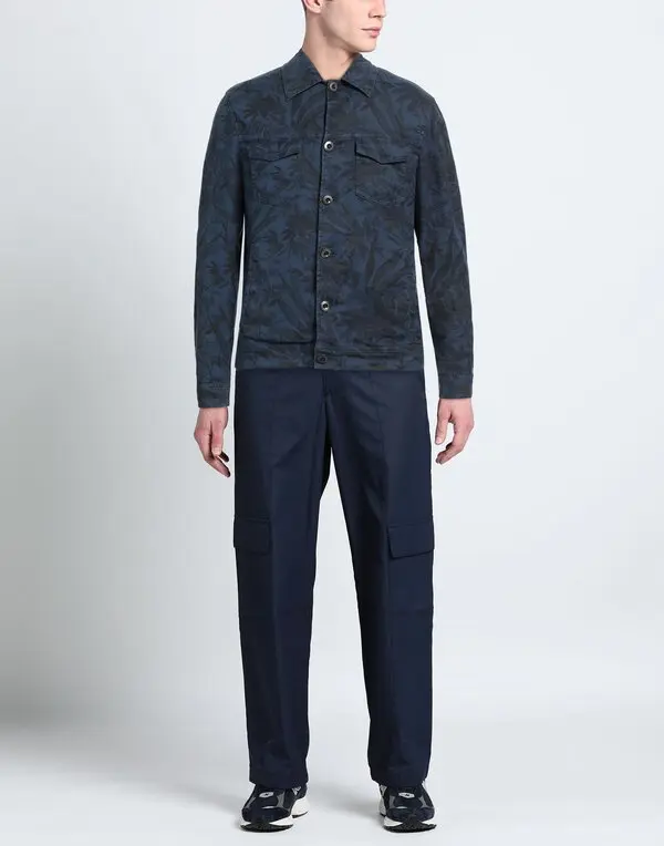 Montedoro Floral Print Linen Cotton Elastane Jacket - Navy