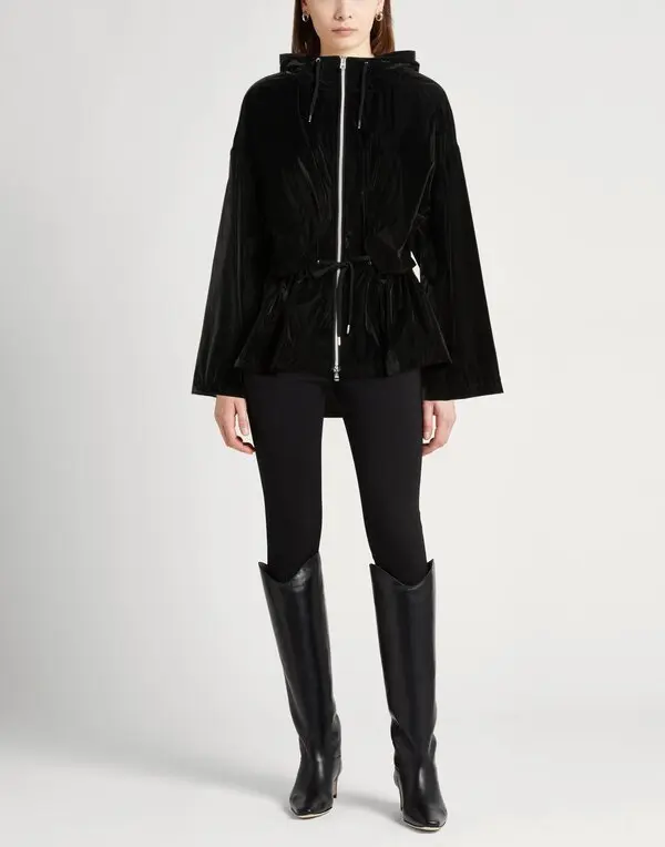 Herno Hooded Zip-up Polyamide Windbreaker With Drawstring Waist
