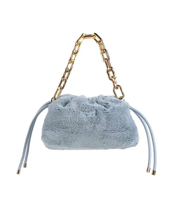 N°21 Light Teddy Fleece Handbag With Embroidered Logo And Chain Strap