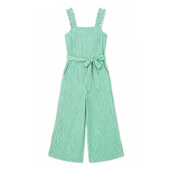 YUMI Stripe Strappy Jumpsuit - Green