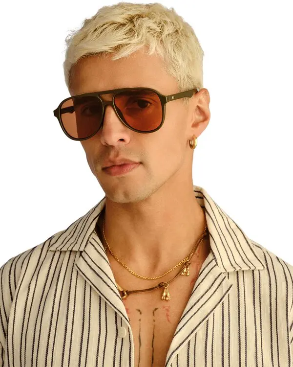 Le Specs Tragic Magic Aviator Sunglasses - Dark Olive