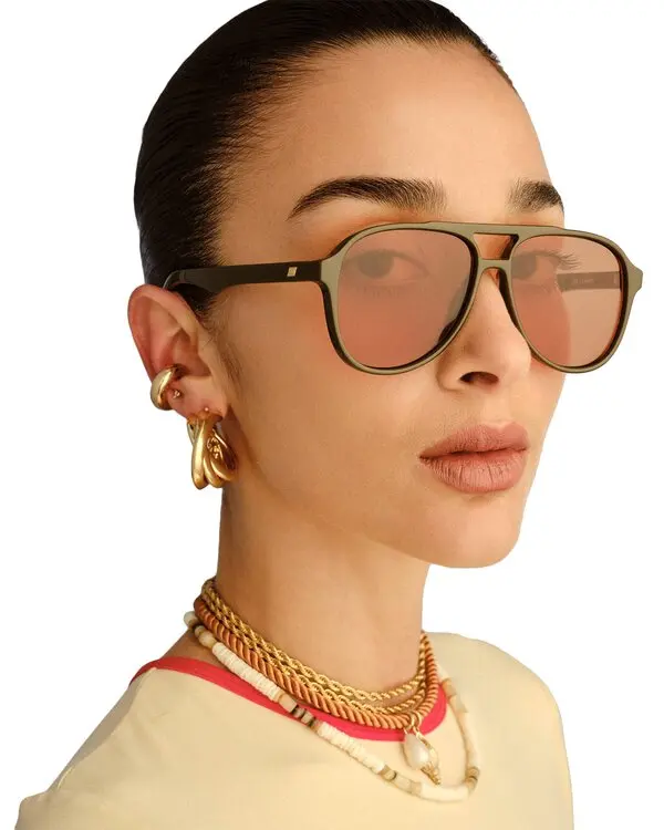 Le Specs Tragic Magic Aviator Sunglasses - Dark Olive