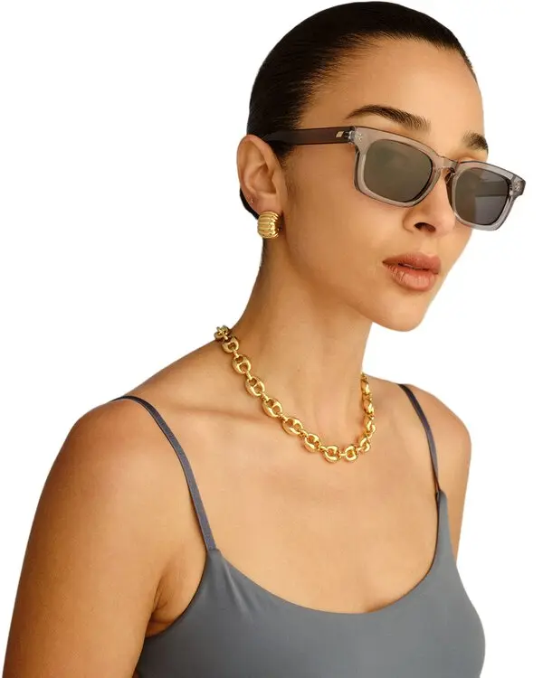Le Specs Iceman Square Sunglasses - Pewter