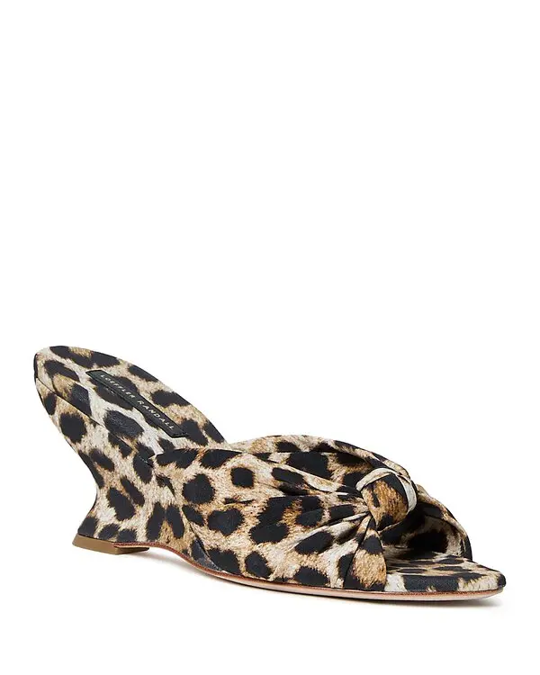 LOEFFLER RANDALL Wedge Slide Sandals - Leopard