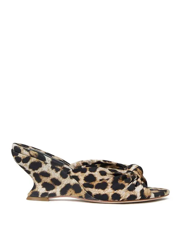 LOEFFLER RANDALL Wedge Slide Sandals - Leopard