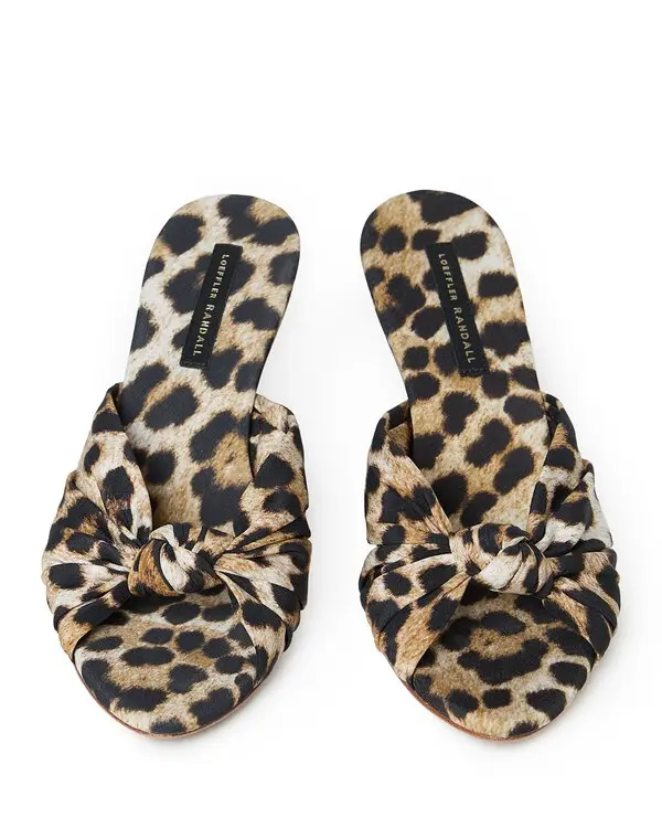 LOEFFLER RANDALL Wedge Slide Sandals - Leopard