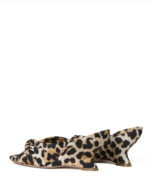 LOEFFLER RANDALL Wedge Slide Sandals - Leopard