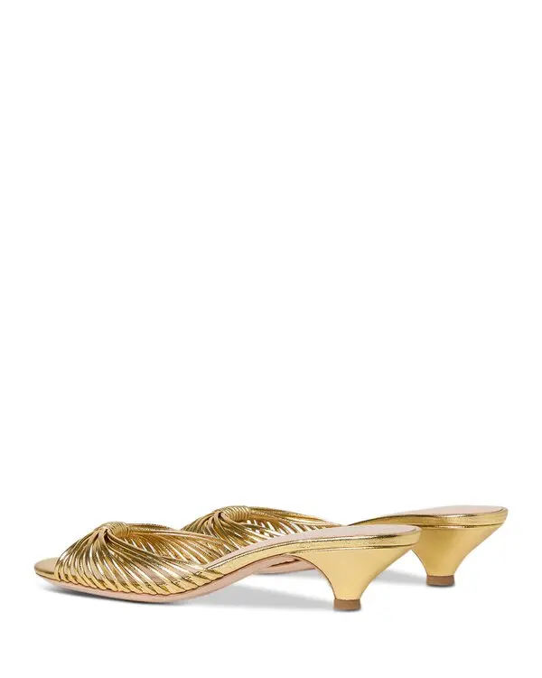 LOEFFLER RANDALL Metallic Knot Detail Slide Sandals - Gold