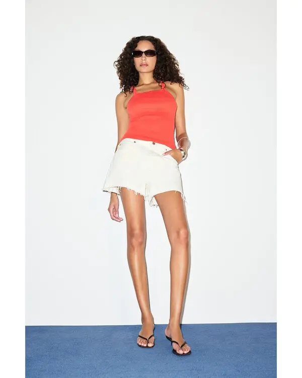 RE/DONE Knotted Ribbed Tank Top