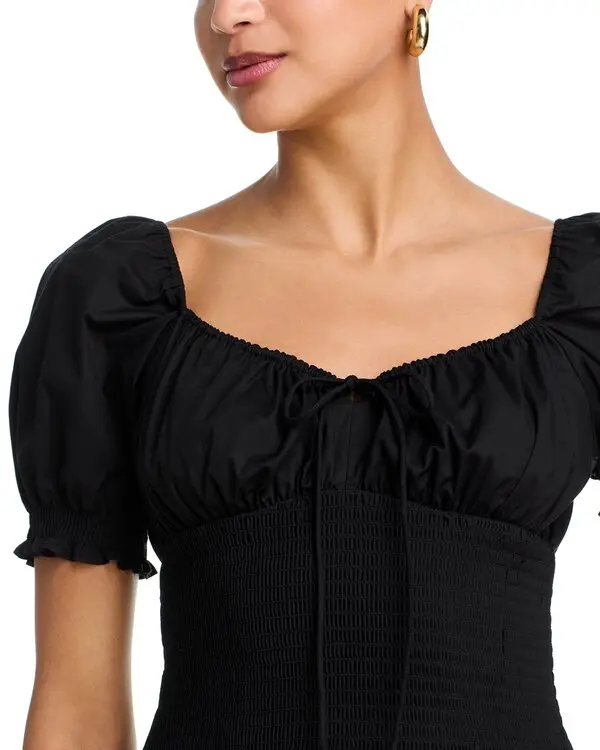 WAYF Gaia Shirred Midi Dress