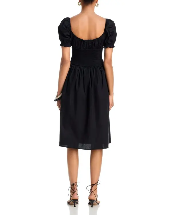 WAYF Gaia Shirred Midi Dress