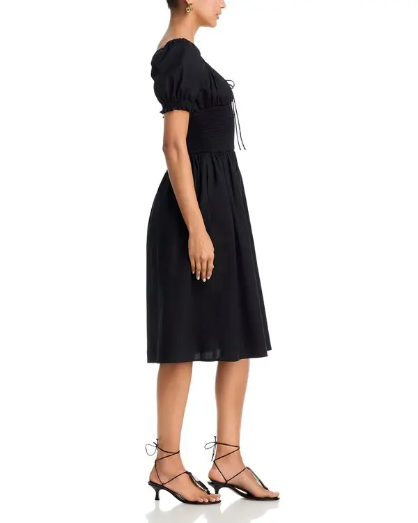 WAYF Gaia Shirred Midi Dress