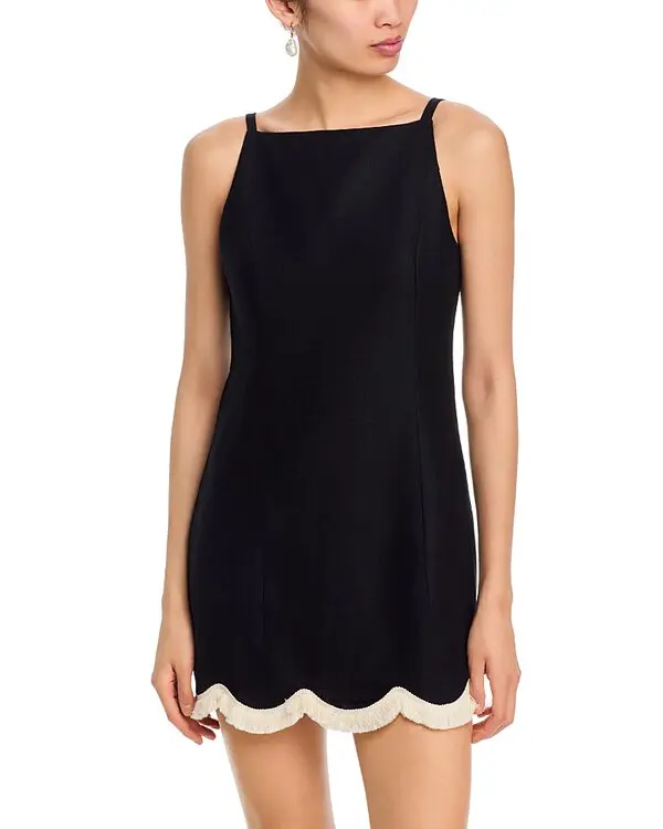 WAYF Encore Mini Dress With Scalloped Hem