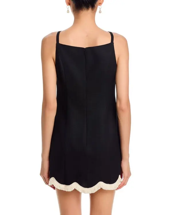 WAYF Encore Mini Dress With Scalloped Hem