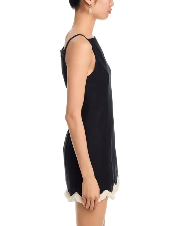 WAYF Encore Mini Dress With Scalloped Hem