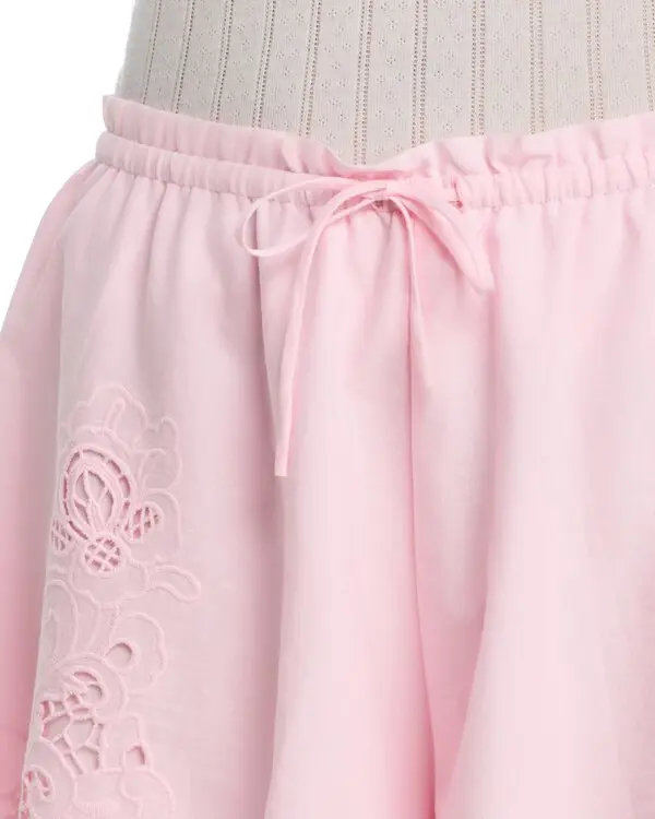 WAYF Embroidered Linen Shorts - Light Pink