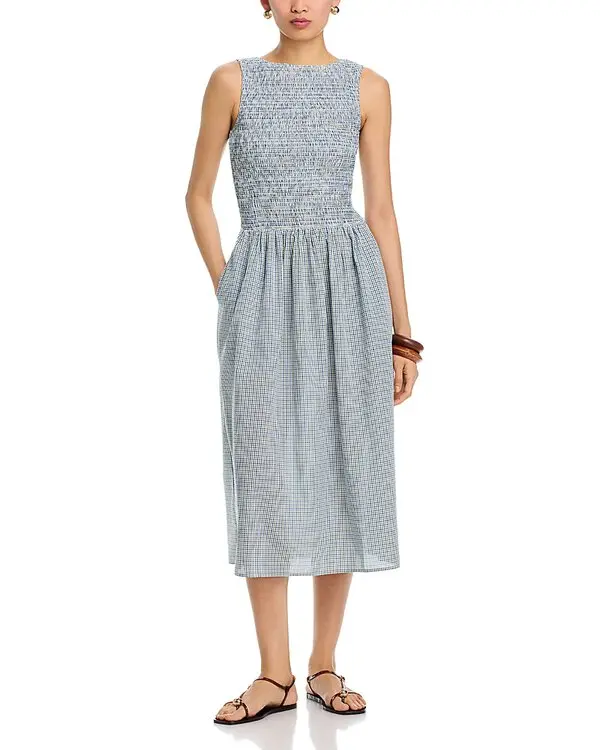 WAYF Carmella Smocked Midi Dress