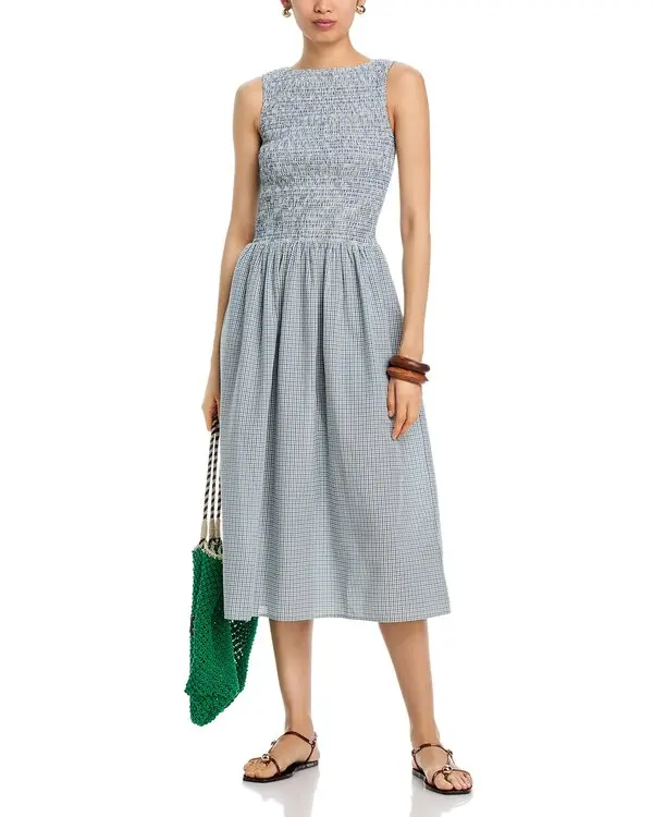 WAYF Carmella Smocked Midi Dress