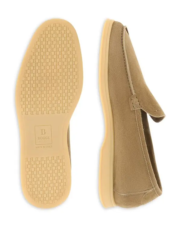 Boggi Milano Suede Leather Loafers - Beige