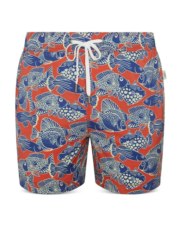 Onia Charles 5" Printed Swim Trunks - Orange Multi
