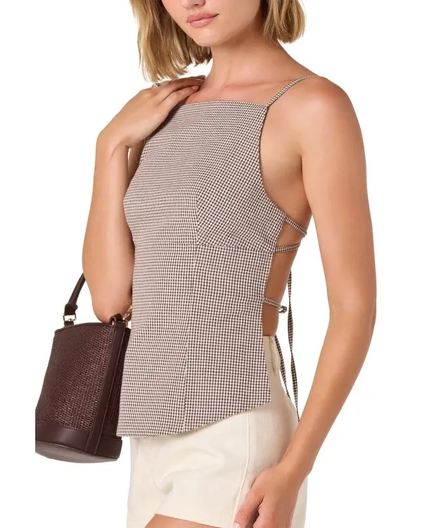 Astr The Label Nora Sleeveless Tie Back Top
