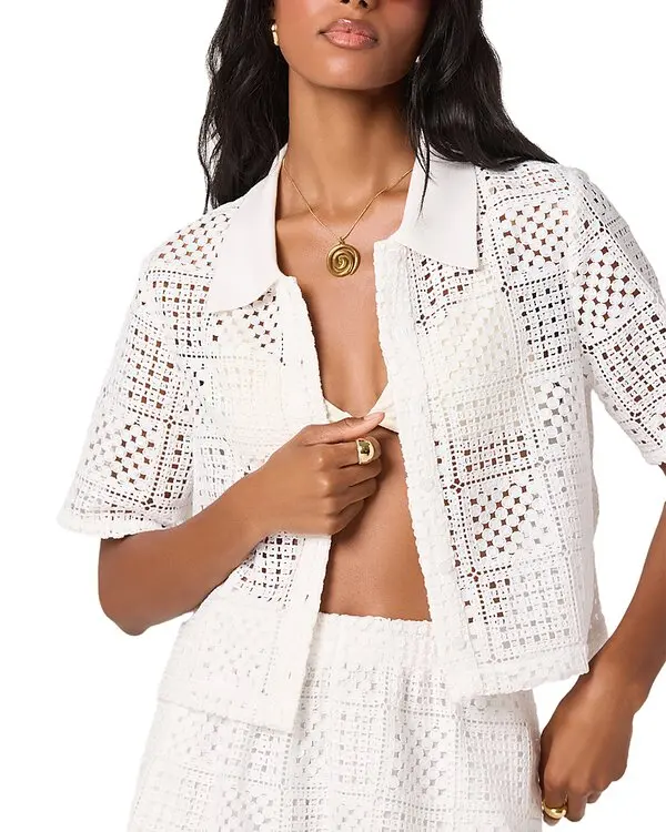 Astr The Label Loren Crocheted Shirt