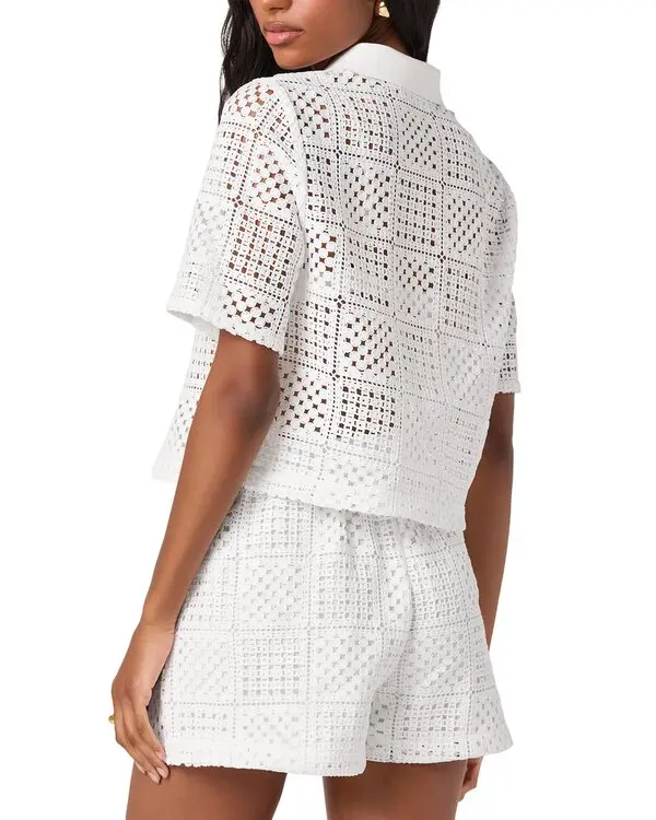 Astr The Label Loren Crocheted Shirt