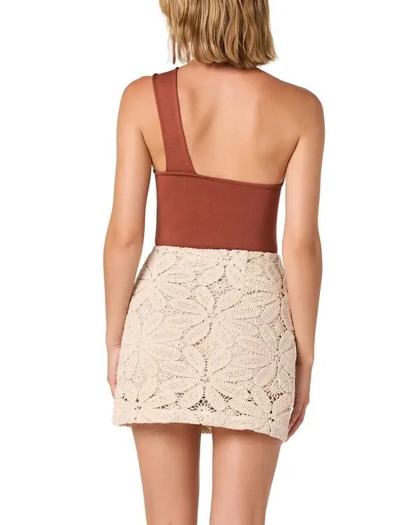 Astr The Label One Shoulder Sweater Top With Embellished Neckline