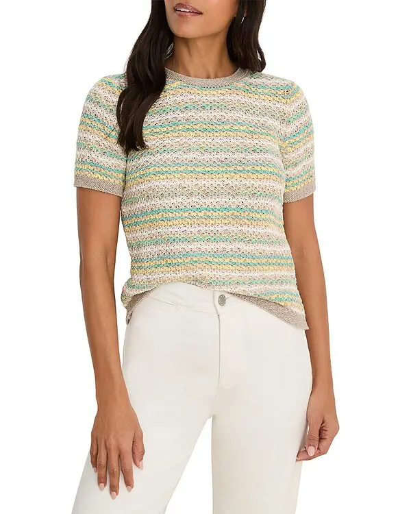 NIC+ZOE Striped Knit Sweater Tee